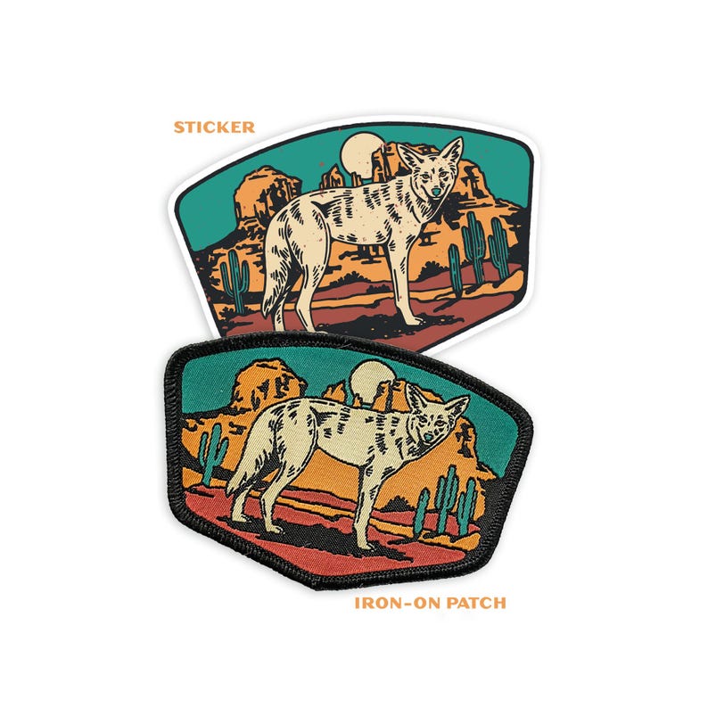 Coyote Iron-on Woven Patch - Etsy