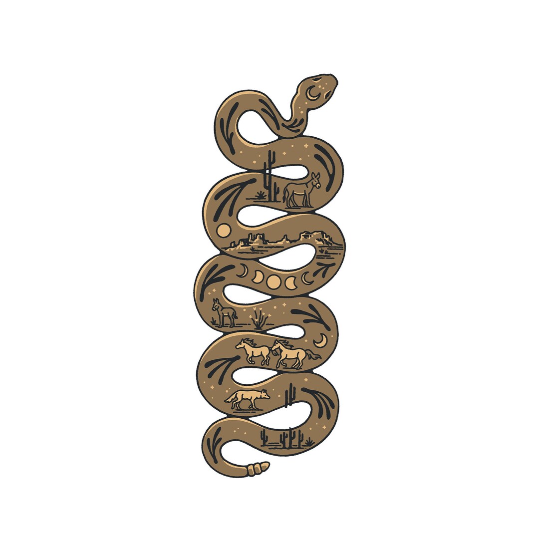 Rattlesnake Scene Sticker - Etsy