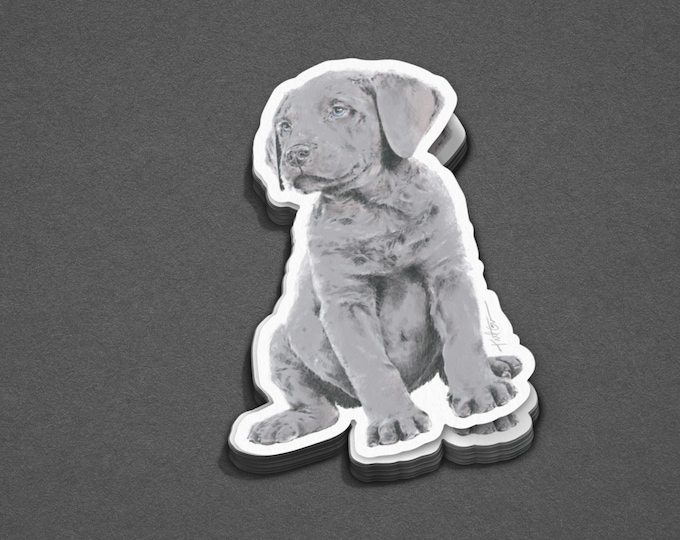 Silver Labrador Puppy Sticker DISCONTINUED - Etsy