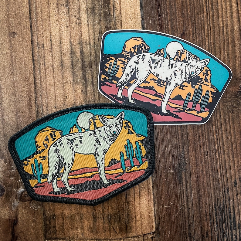 Coyote Iron-on Woven Patch - Etsy