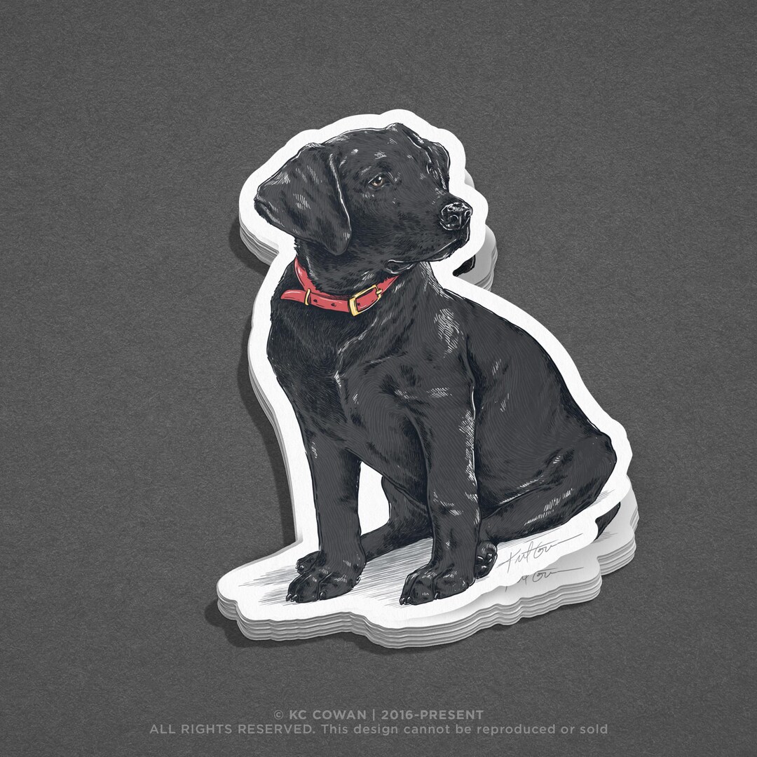 Black Labrador Sticker - Etsy