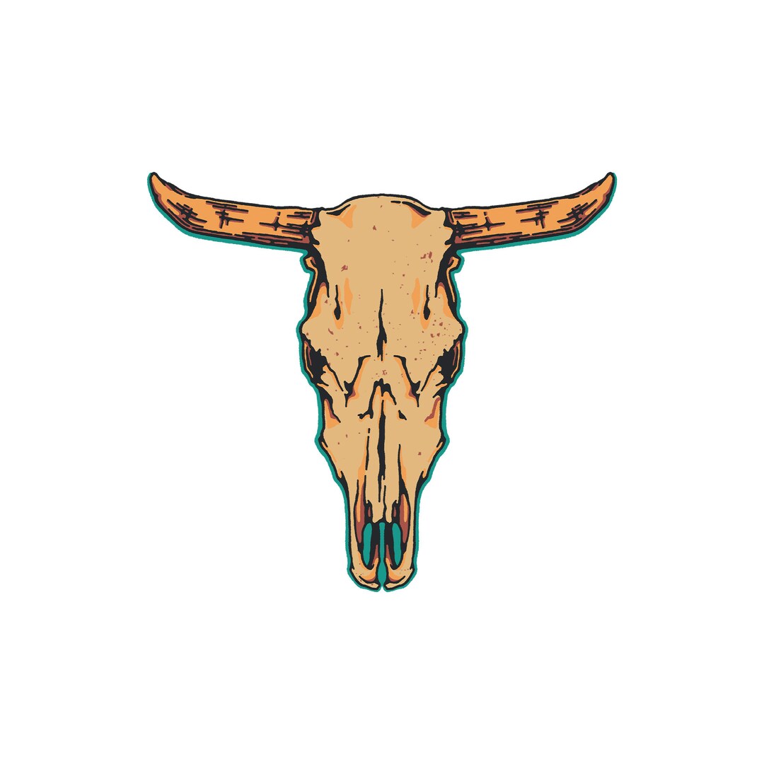 Steer Skull Sticker - Etsy