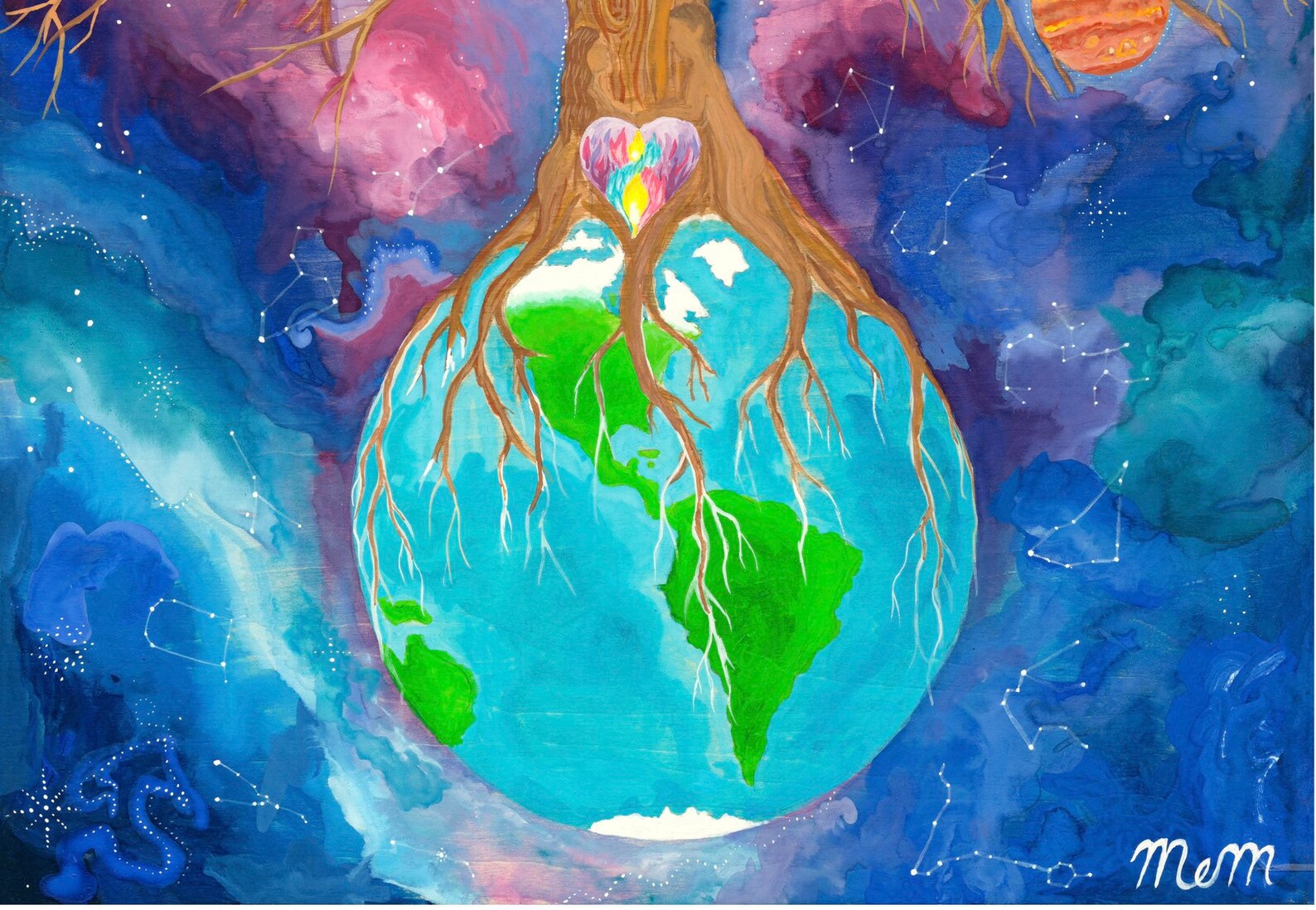 Mother Earth's Magic Tree of Life Galaxy Print - Etsy