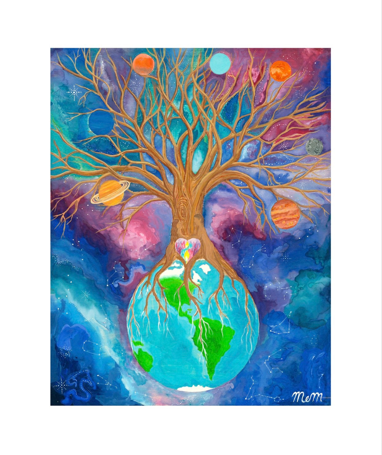 Mother Earth's Magic Tree of Life Galaxy Print - Etsy