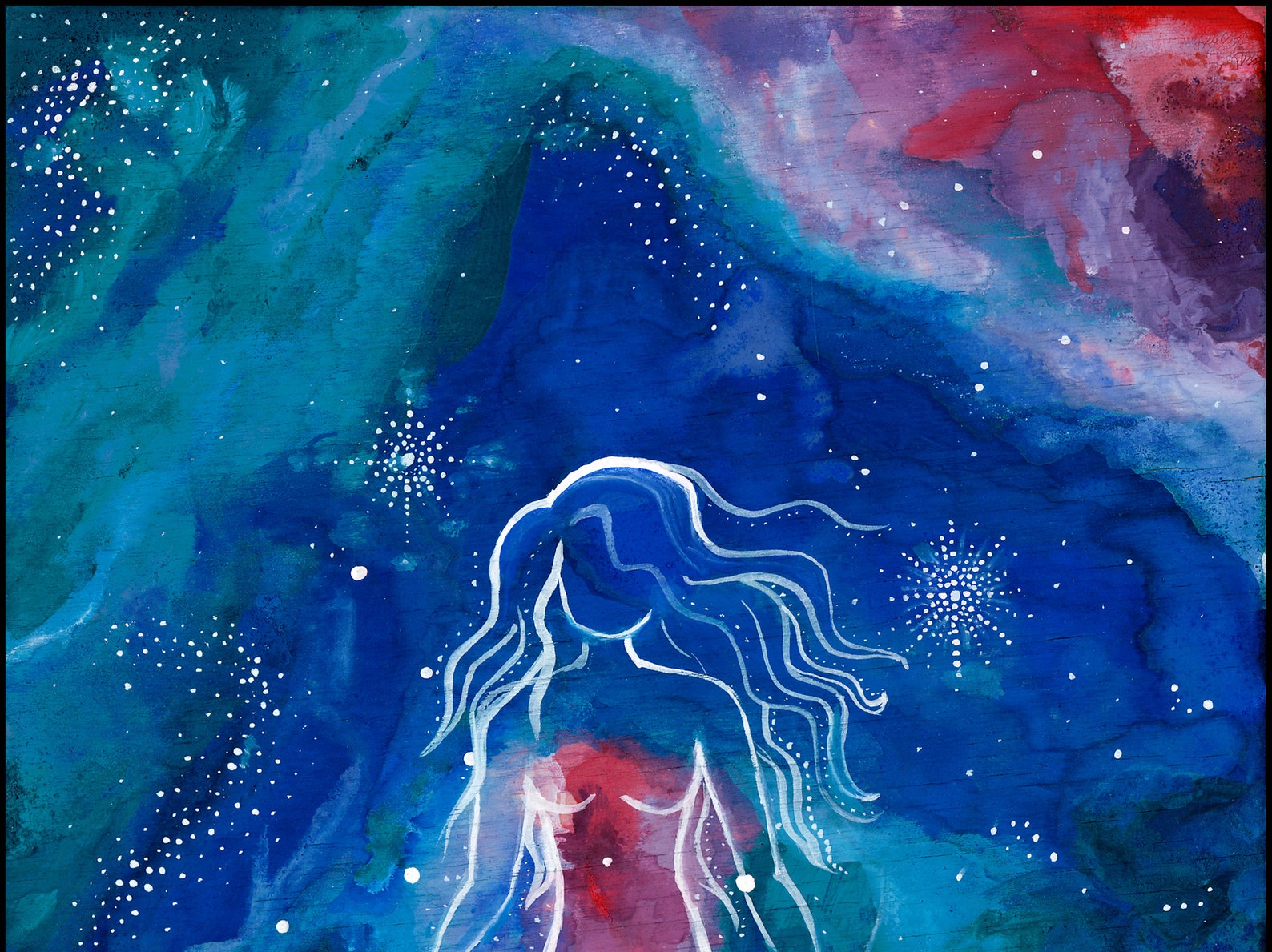 Print of Virgo Constellation Maiden Astrology Galaxy Painting - Etsy