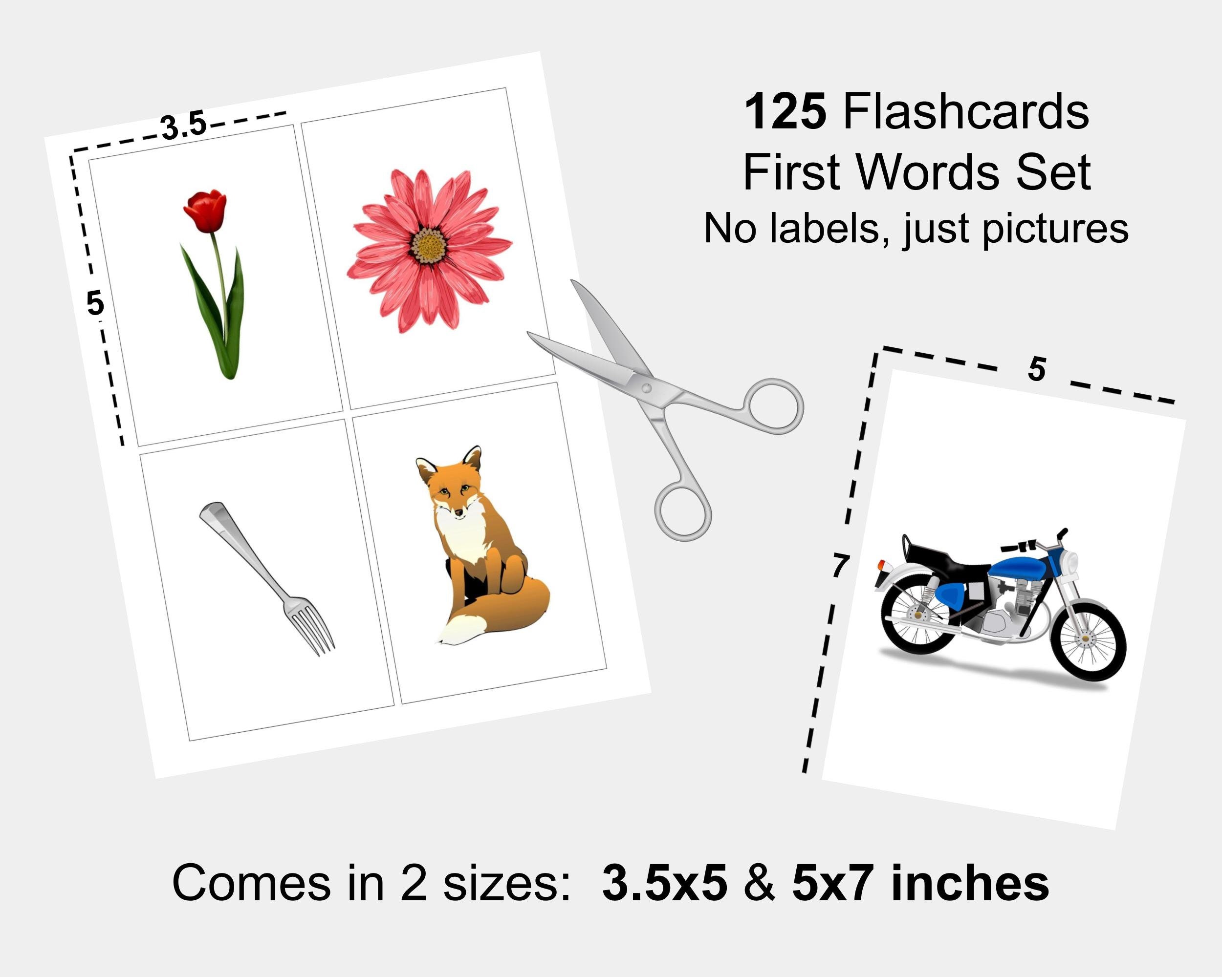 Unlabeled First Words Flashcards Set of 125 - Printable Flashcards ...