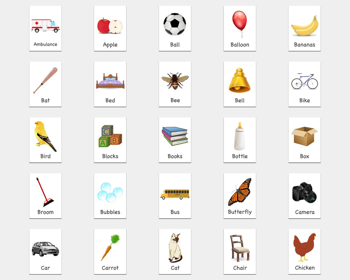 100 First Words Flashcards - Printable Flashcards - Learning for Babies ...