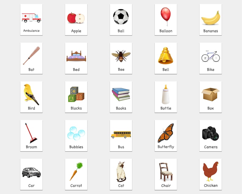 100 First Words Flashcards - Printable Flashcards - Learning for Babies ...