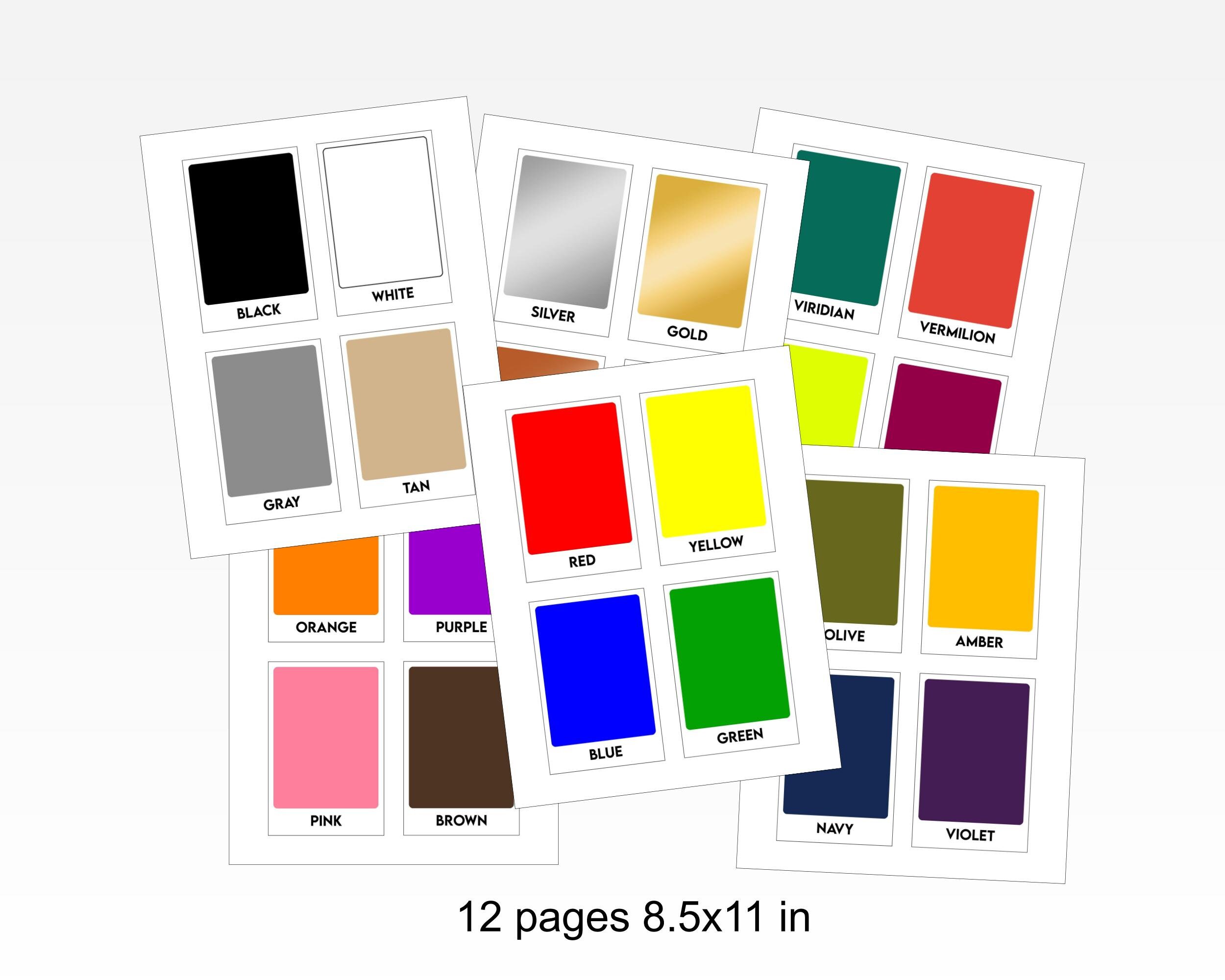 Simple Color Flashcards 48 Colors - Colour Flashcards - Printable for ...
