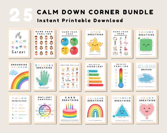 Calm Down Corner Posters, Calming Corner Printable, Educational Wall ...