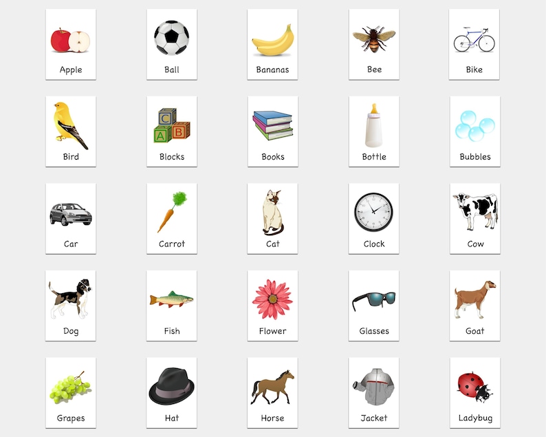 First Words Flashcards - Printable Flashcards - Learning for Babies and ...