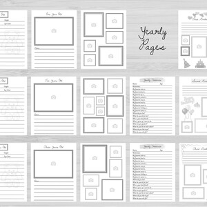 Printable Baby Memory Book Pages Black & White - Instant Download 87 ...