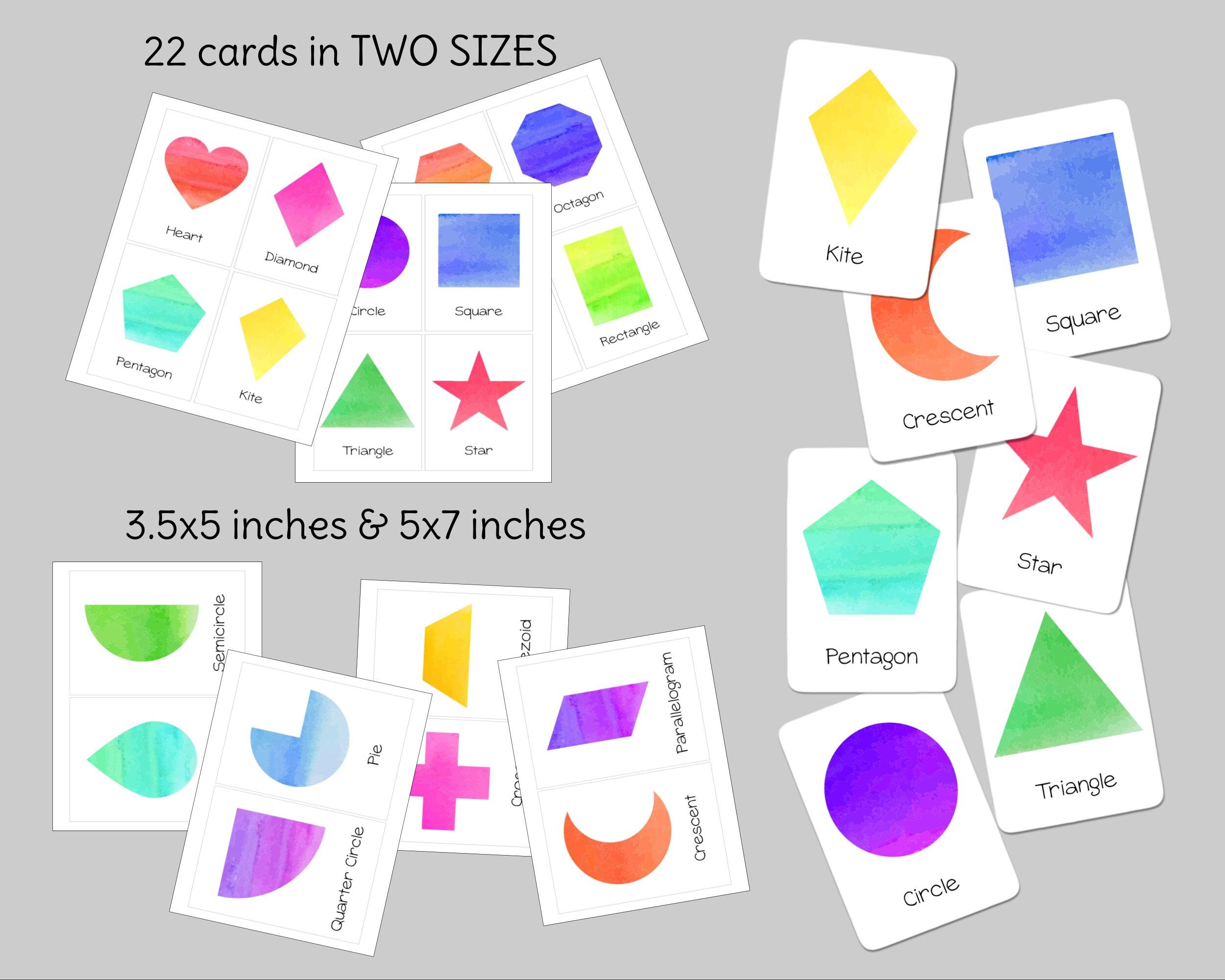 Shapes Flashcards Set of 22 • Children's Learning Activity • Early ...
