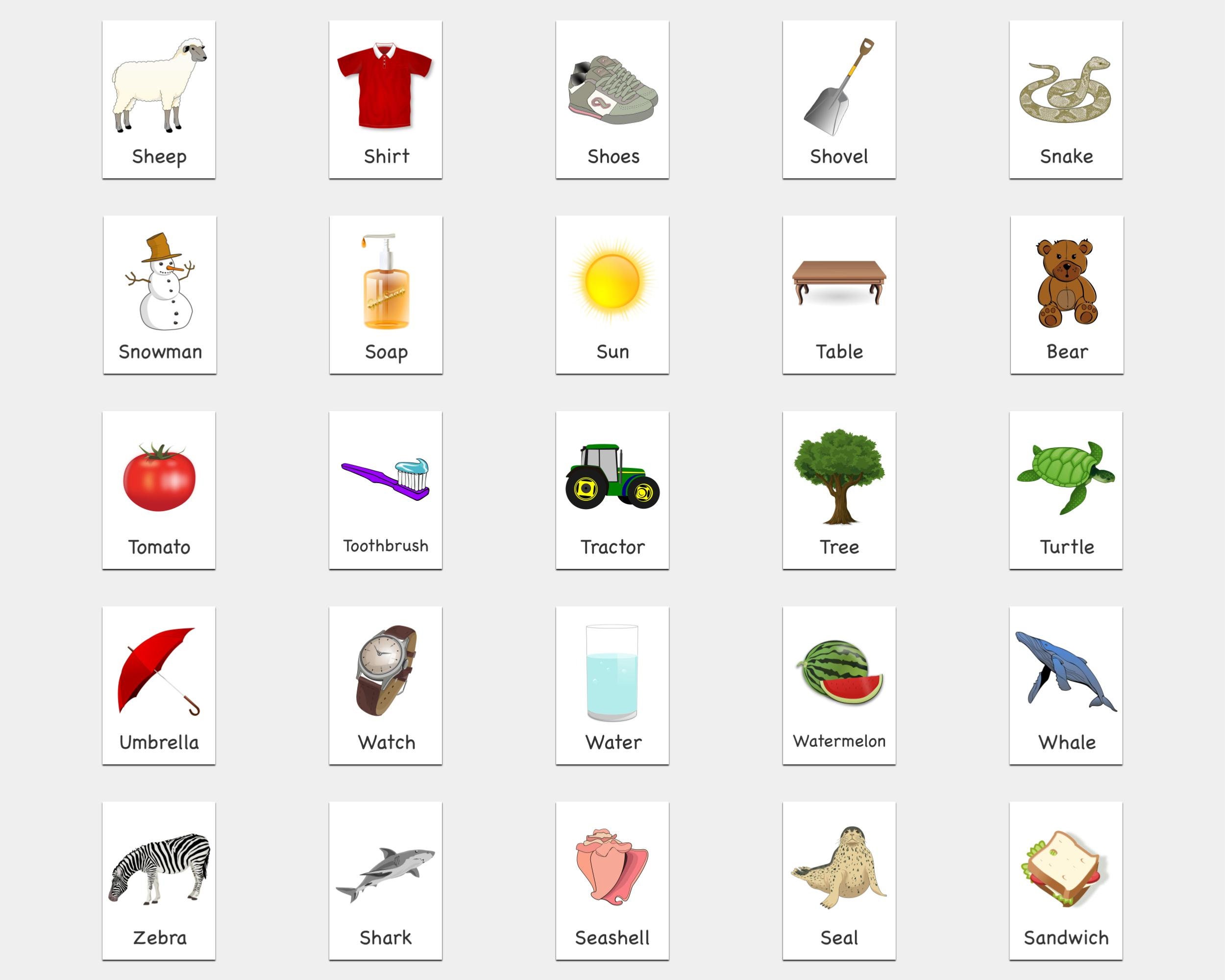 100 First Words Flashcards - Printable Flashcards - Learning for Babies ...