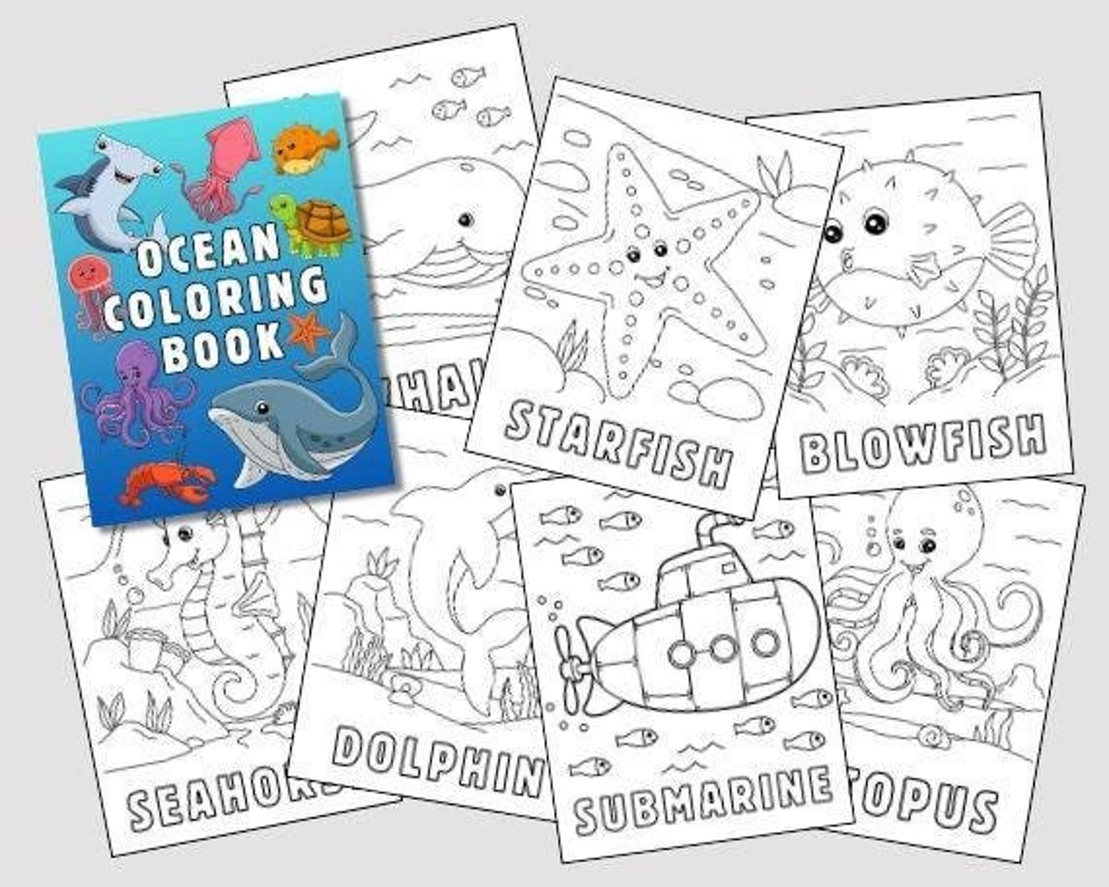 30 Printable Coloring Pages for Kids, Toddlers, Preschoolers, Ocean ...
