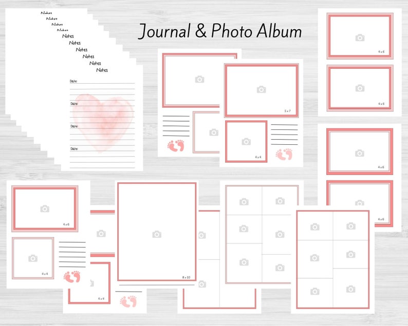 Printable Baby Memory Book Pages Pink - Instant Download 87 Pages - Etsy