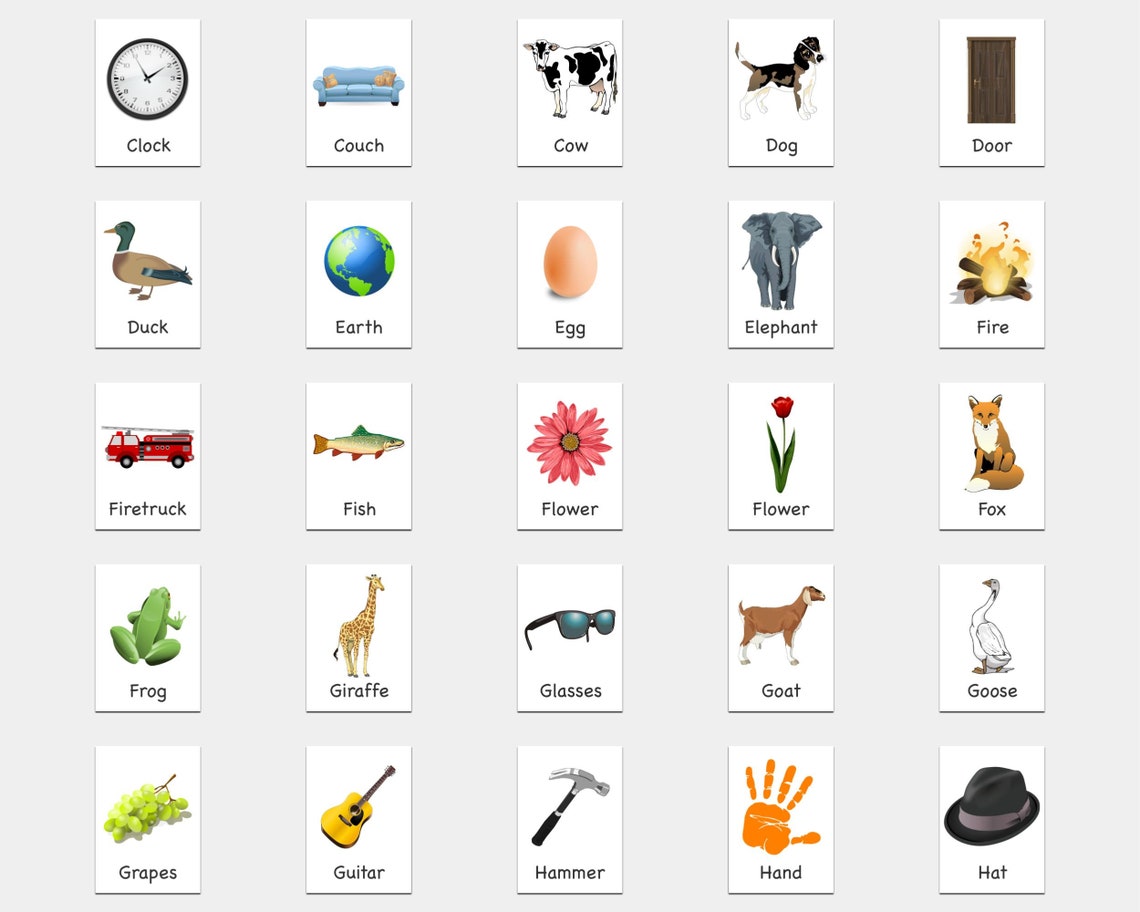 100 First Words Flashcards - Printable Flashcards - Learning for Babies ...