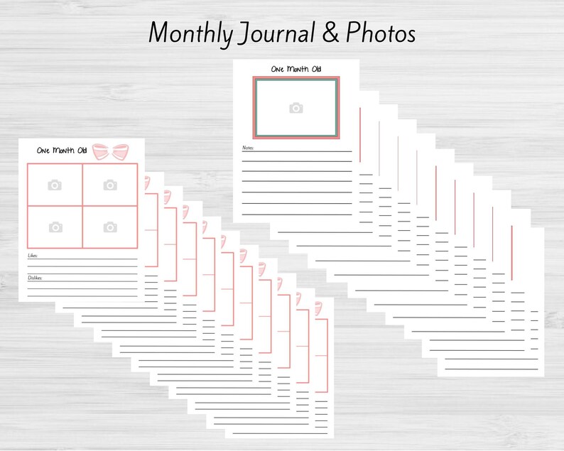 Printable Baby Memory Book Pages Pink - Instant Download 87 Pages - Etsy