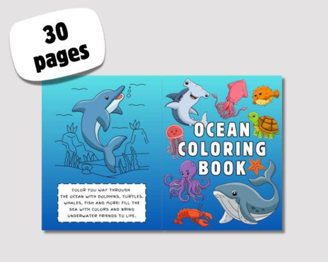30 Printable Coloring Pages for Kids, Toddlers, Preschoolers, Ocean ...