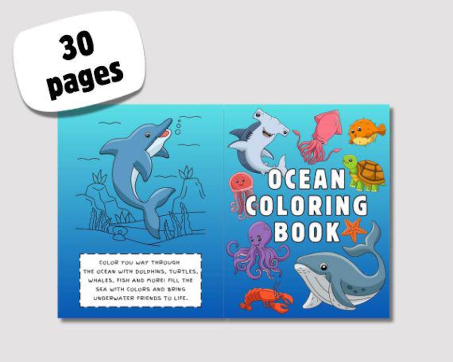 30 Printable Coloring Pages for Kids, Toddlers, Preschoolers, Ocean ...