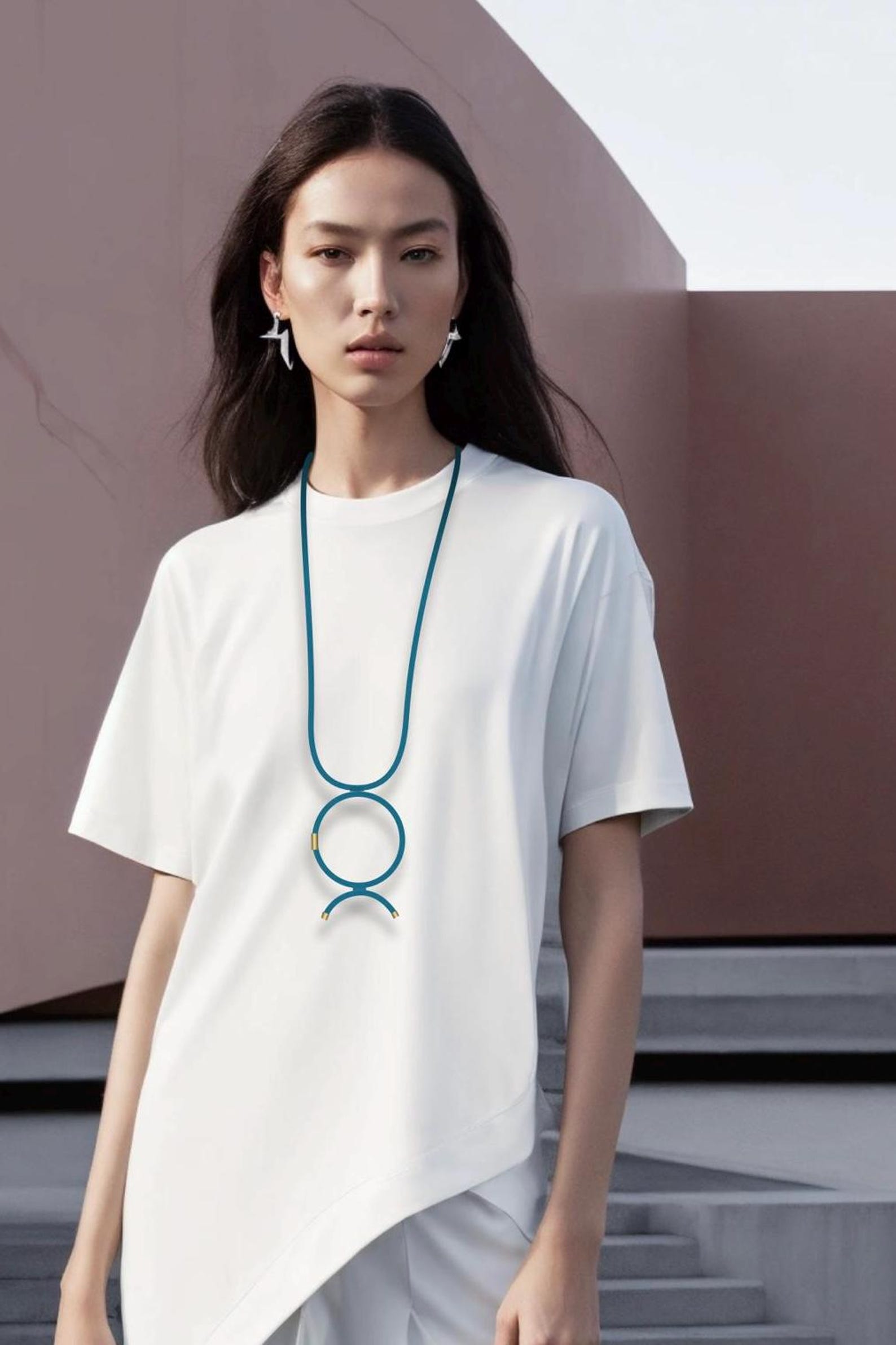 Monochrome Geometric Necklace, Linea 3, With Gold Finish - Modern ...
