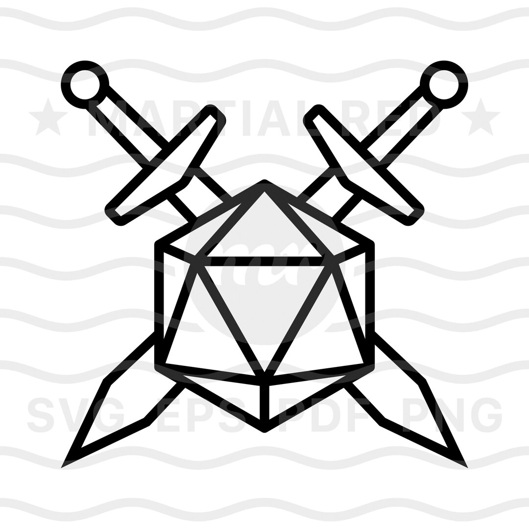 Dungeons and Dragon Svg, D&D Svg, D20 Dice Svg, Swords Crossed, Svg ...