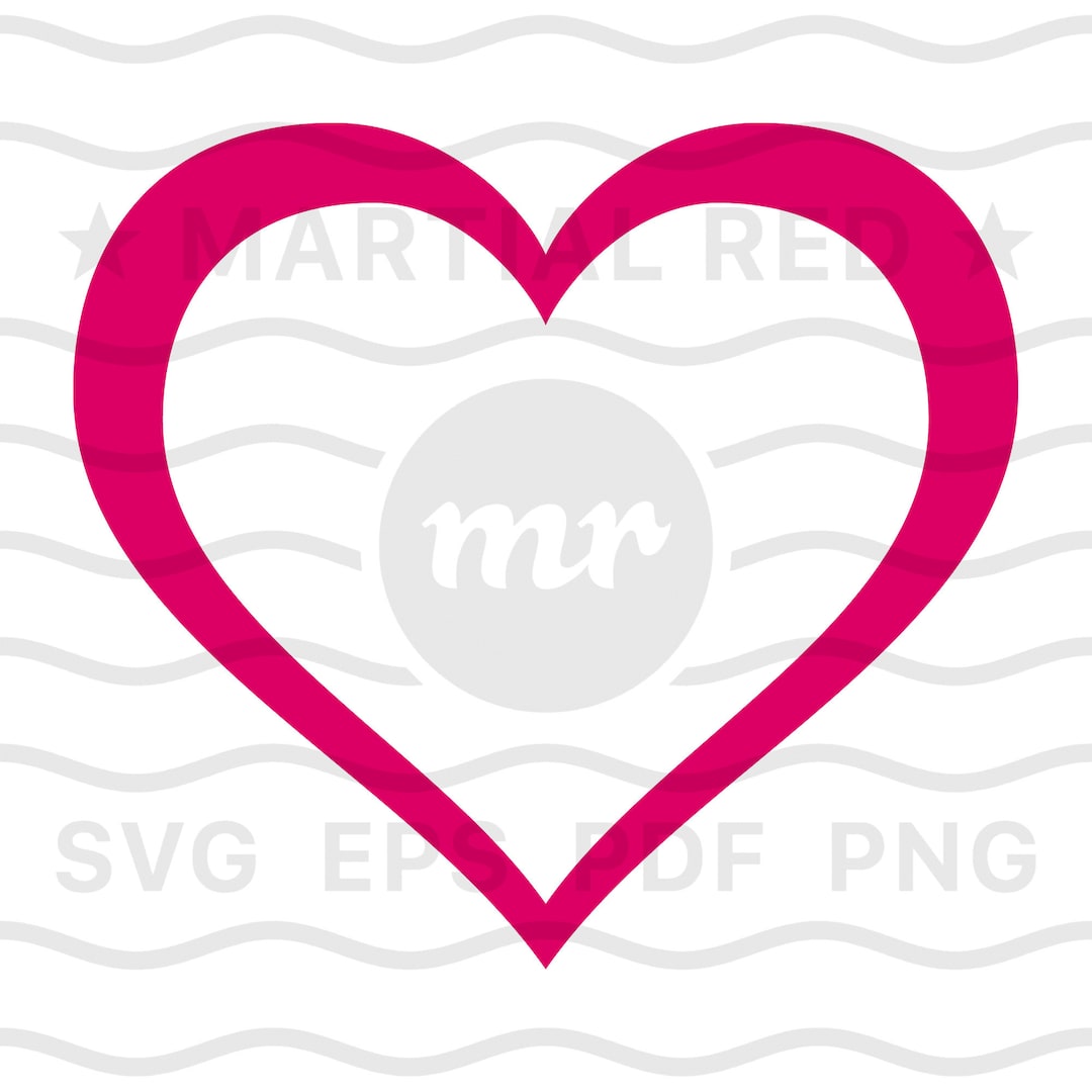 Heart Svg, Pink Heart Svg, Love Svg, Valentine's Day, Romance, Outline ...