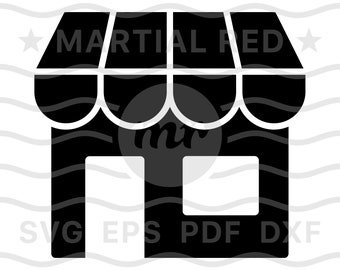 Shop Store Front Building Vector Clipart Set / Outline & Stamp - Etsy