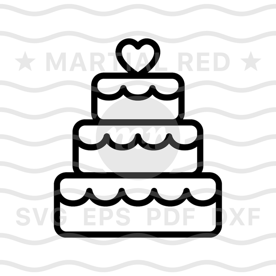 Wedding Cake Svg, Cake Svg, Cake With Heart Svg, Layer Wedding Cake Svg ...