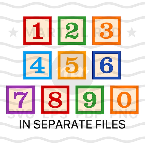 123 Blocks Svg 10 Numbers Toy Letter Blocks From 1 to 10 - Etsy UK