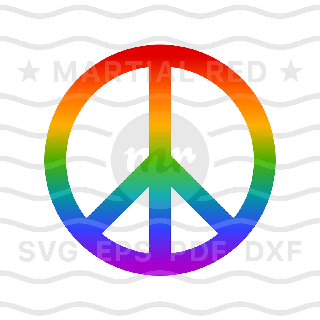Rainbow Peace Sign SVG, Peace Sign Svg, LGBT Pride Svg, LGBTQ Symbol ...