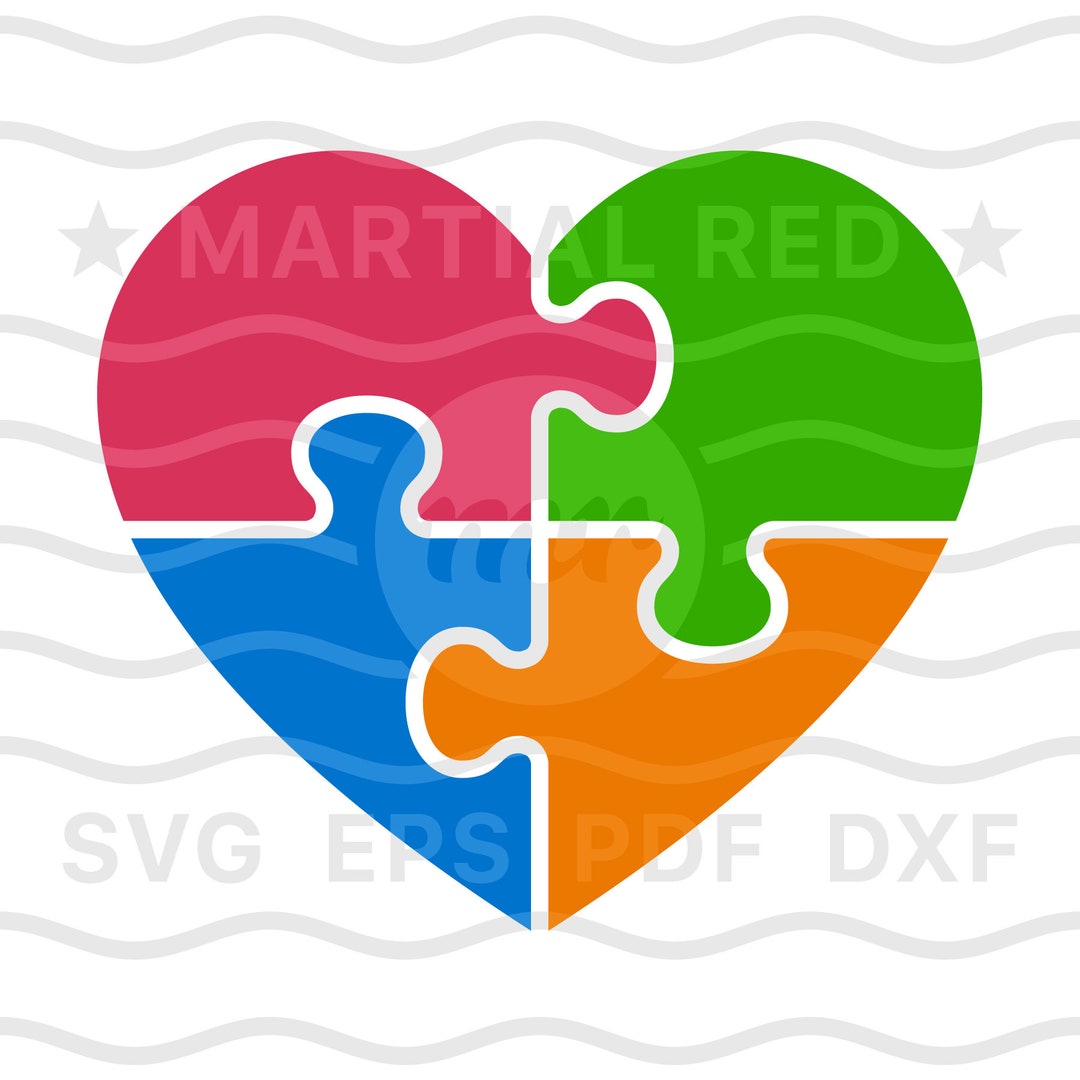 Heart Puzzle Svg, Autism Svg, Love Puzzle Svg, Heart Jigsaw Puzzle ...