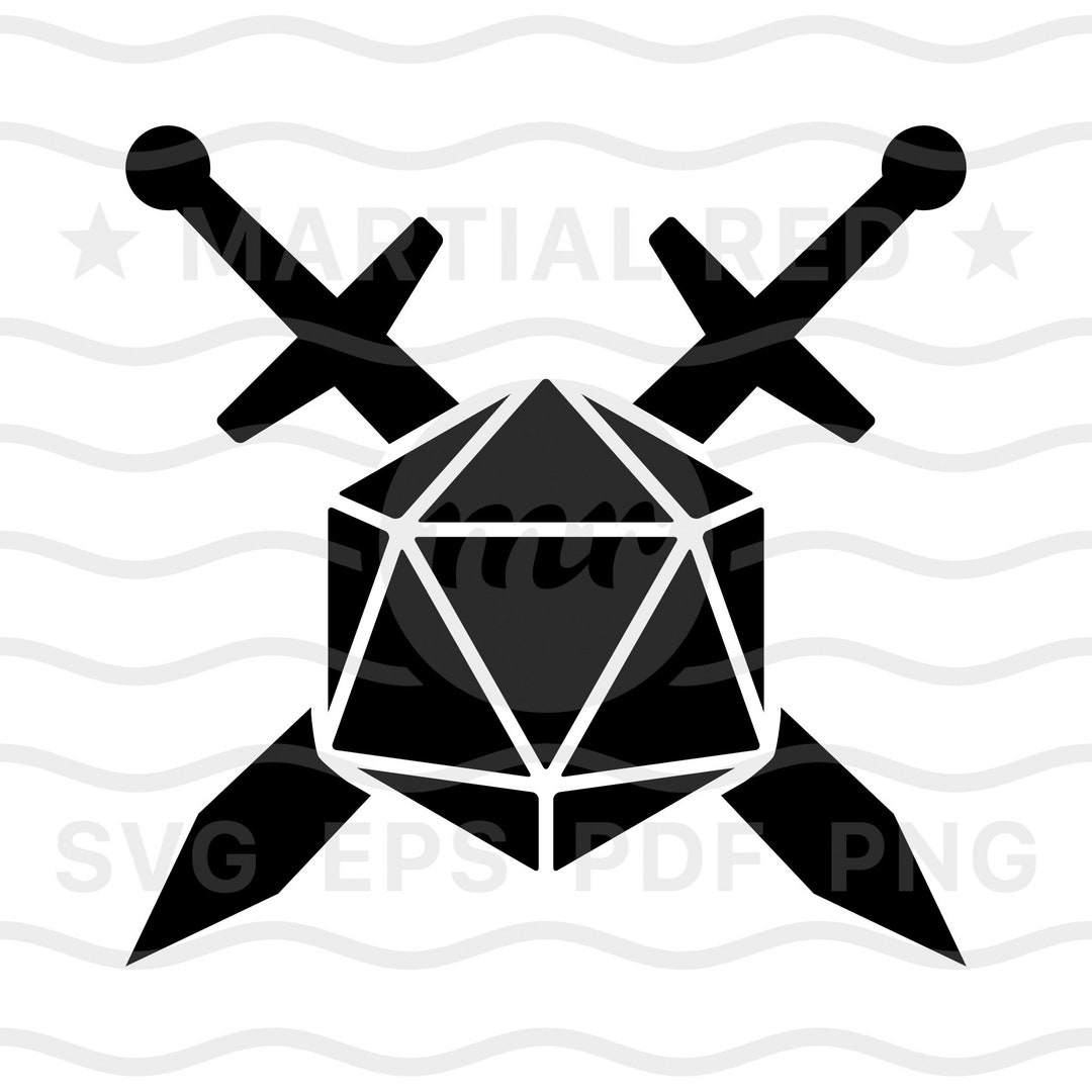 Dungeons and Dragon Svg, D&D Svg, D20 Dice Svg, Swords Crossed, Svg ...