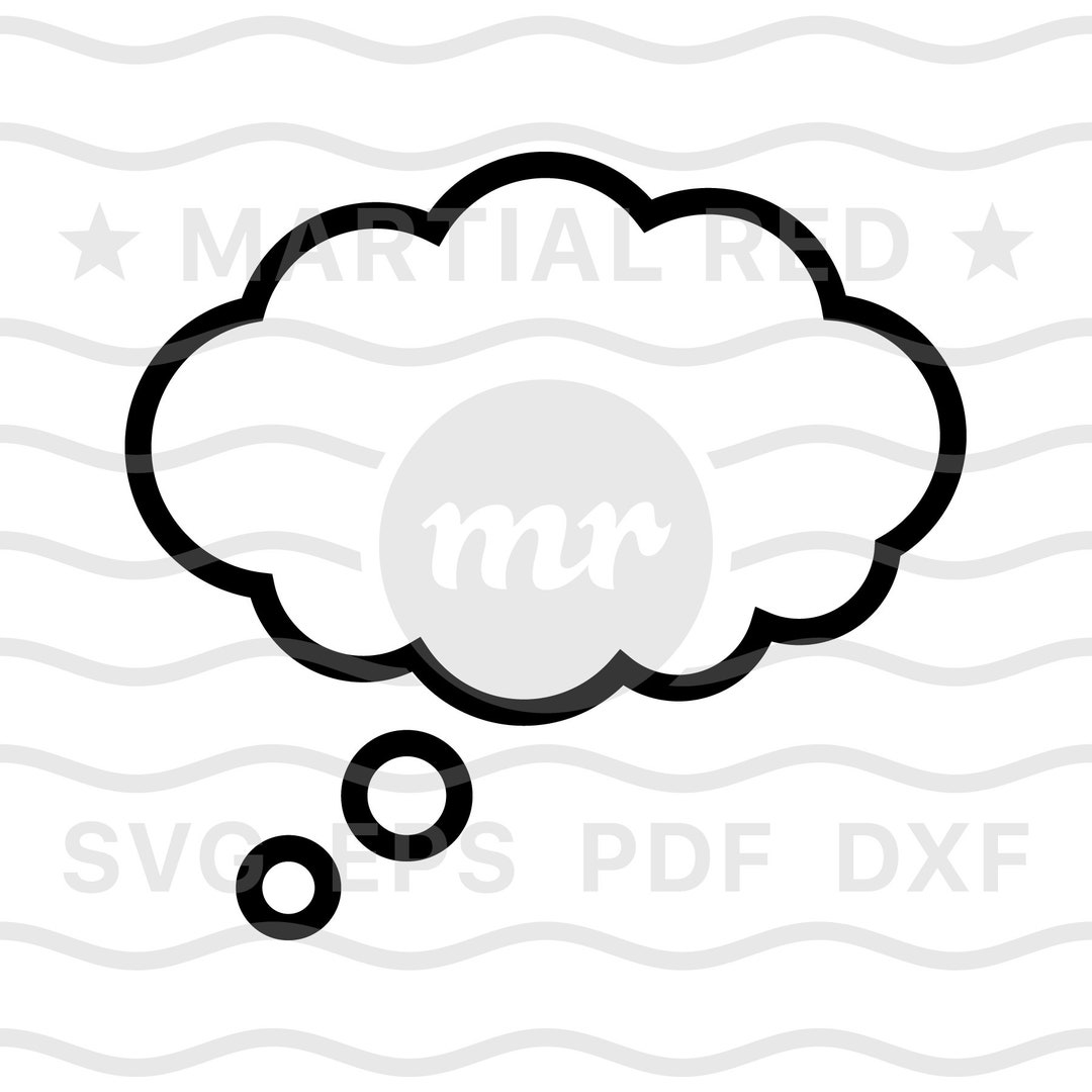 Thought Bubble Svg, Think Bubble Svg, Thinking Cloud, Cartoon, Blank ...