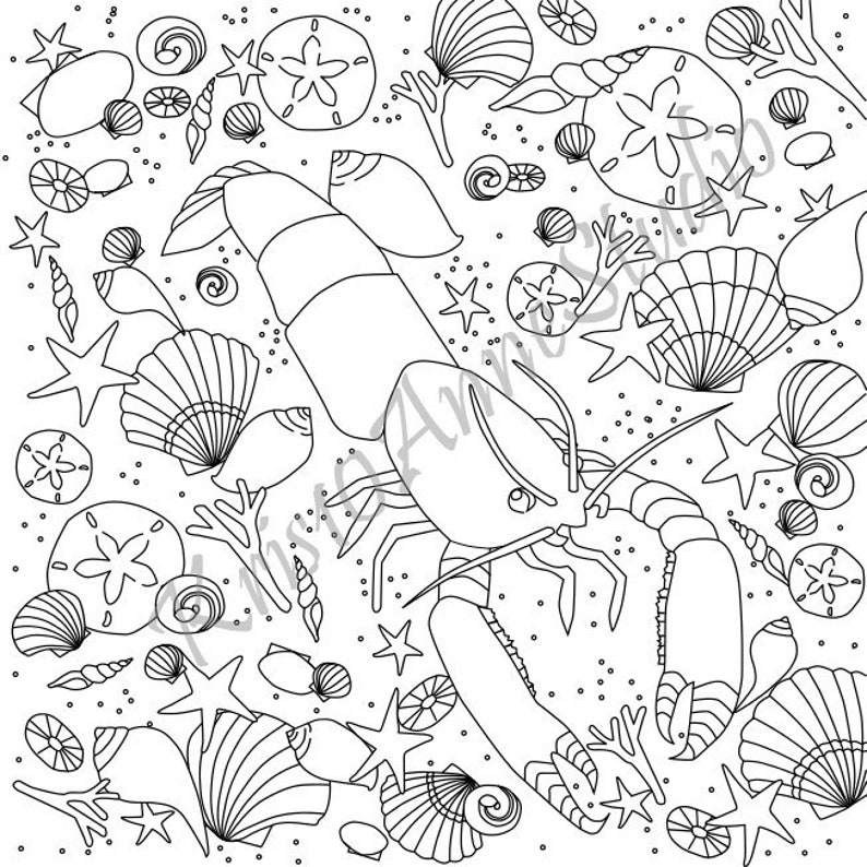 Printable Lobster Coloring Page - Etsy