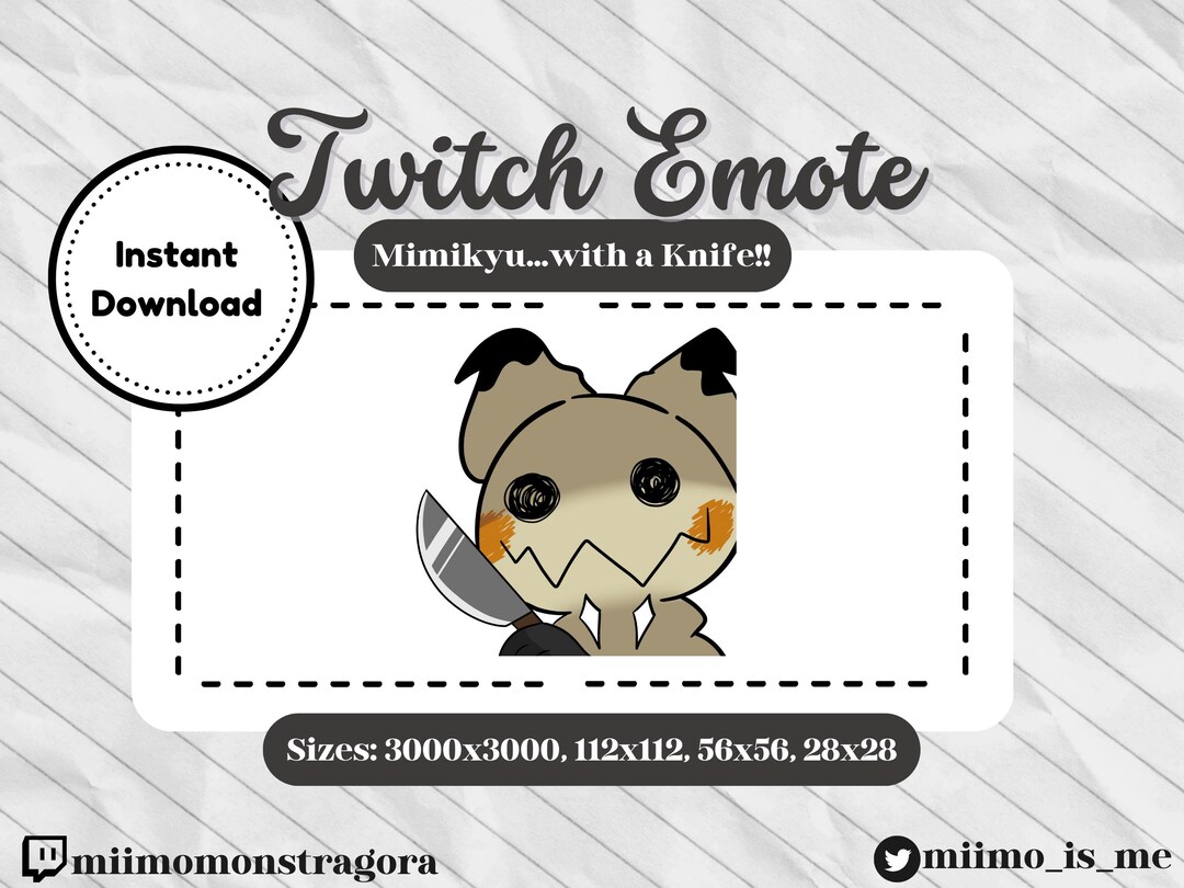 Mimikyu Knife Emote | Twitch Emote | Twitch, Discord, Youtube Emote ...