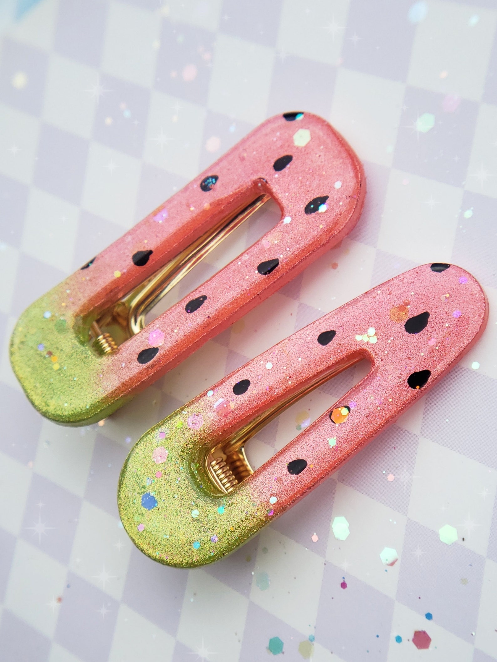 Watermelon Chunky Hair Clip - Etsy