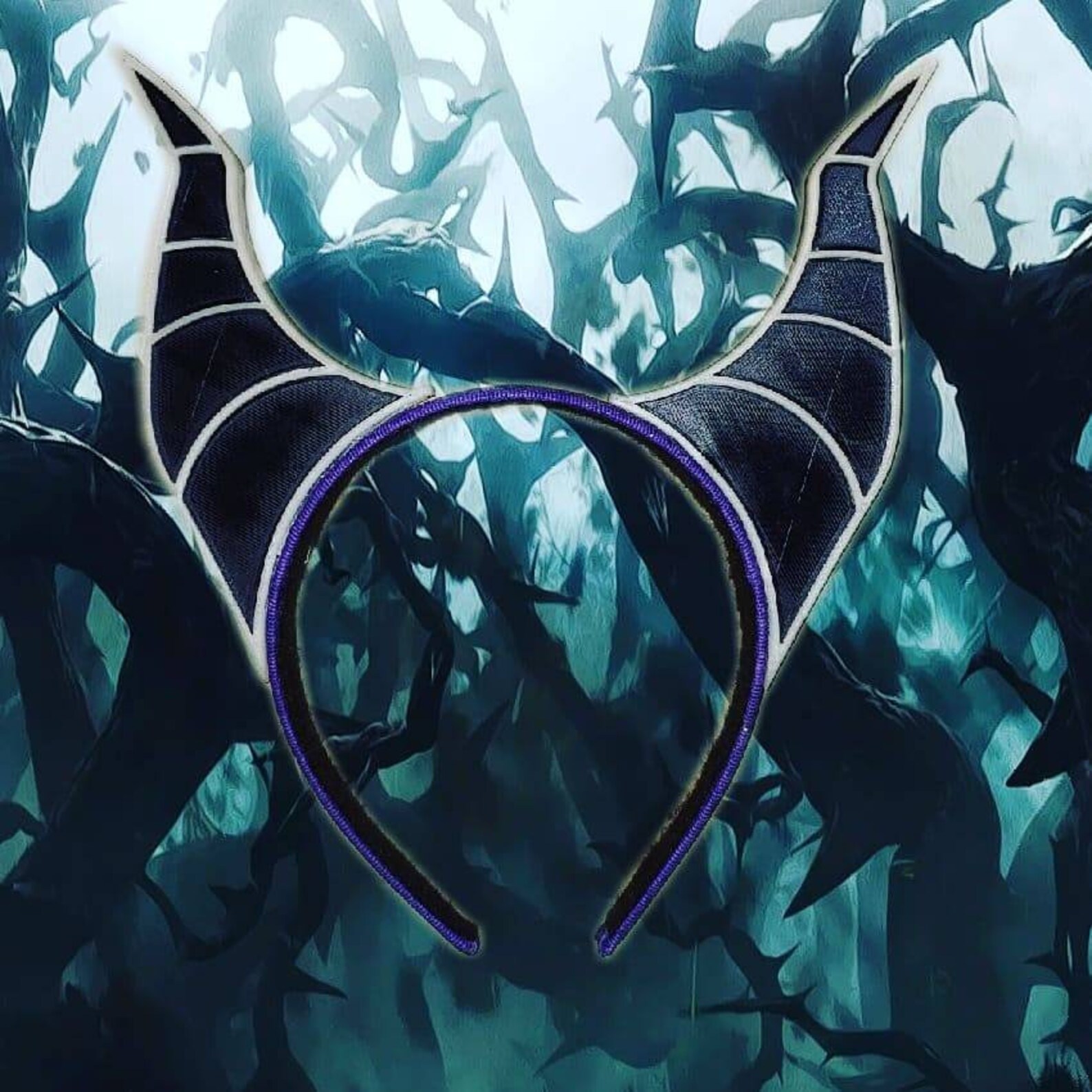 3D Printed Evil Horn Headband Glow in the Dark, Neon Green or Purple - Etsy