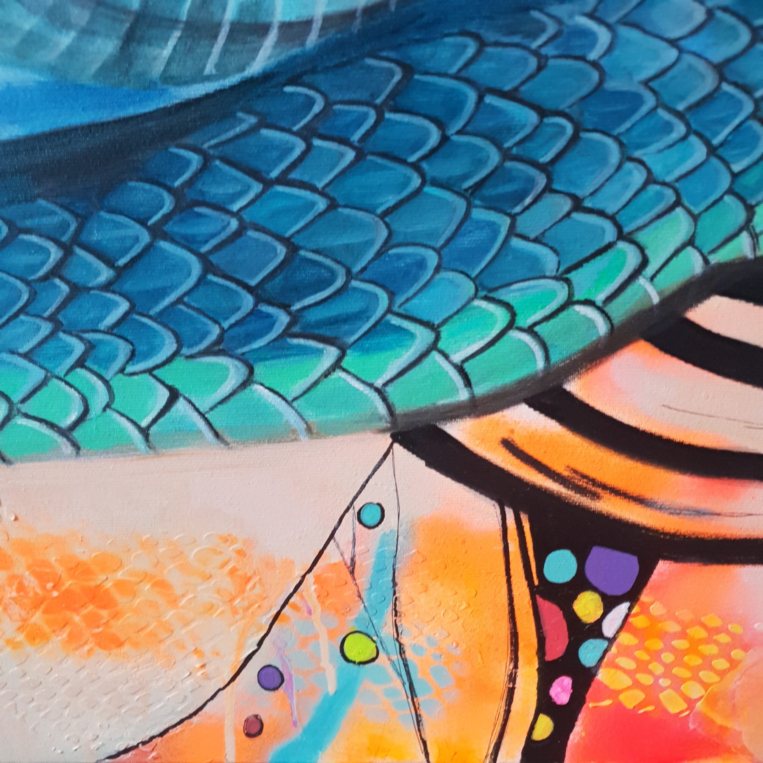 Blue Snake and Asian Woman Original Oil Painting on Canvas, Shamanic ...