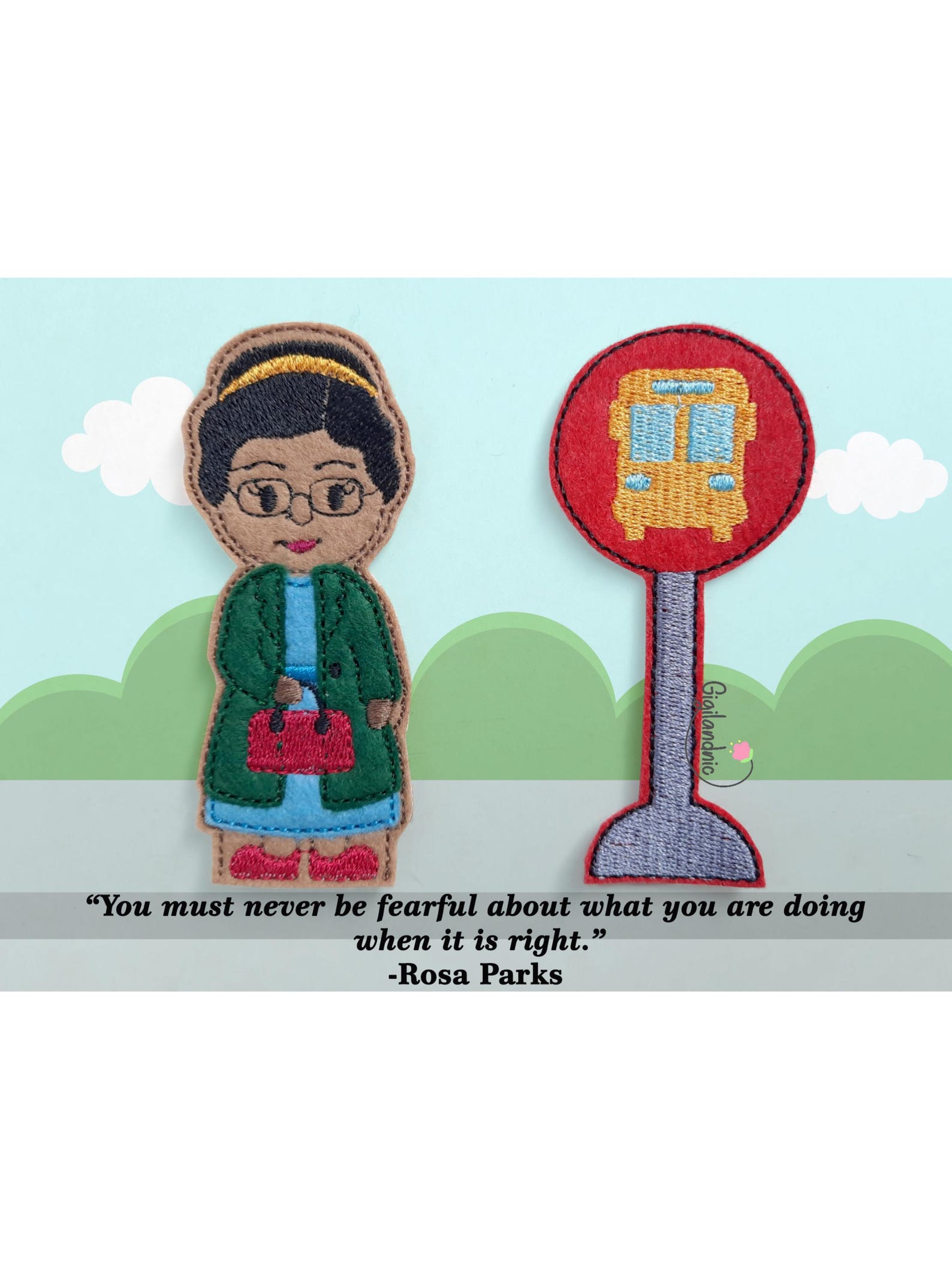 Rosa Parks Finger Puppet - ITH Finger Puppets - ITH Educational Toys ...