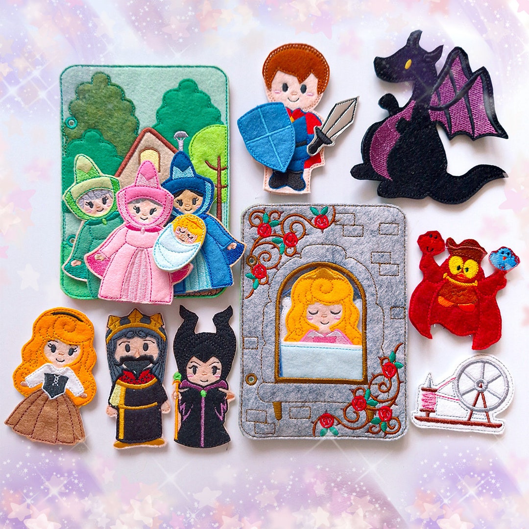 Sleeping Princess Finger Puppets- in the Hoop Machine Embroidery Design ...