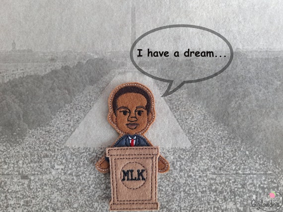 MLK Finger Puppet in the Hoop Embroidery Design Digital File | Etsy