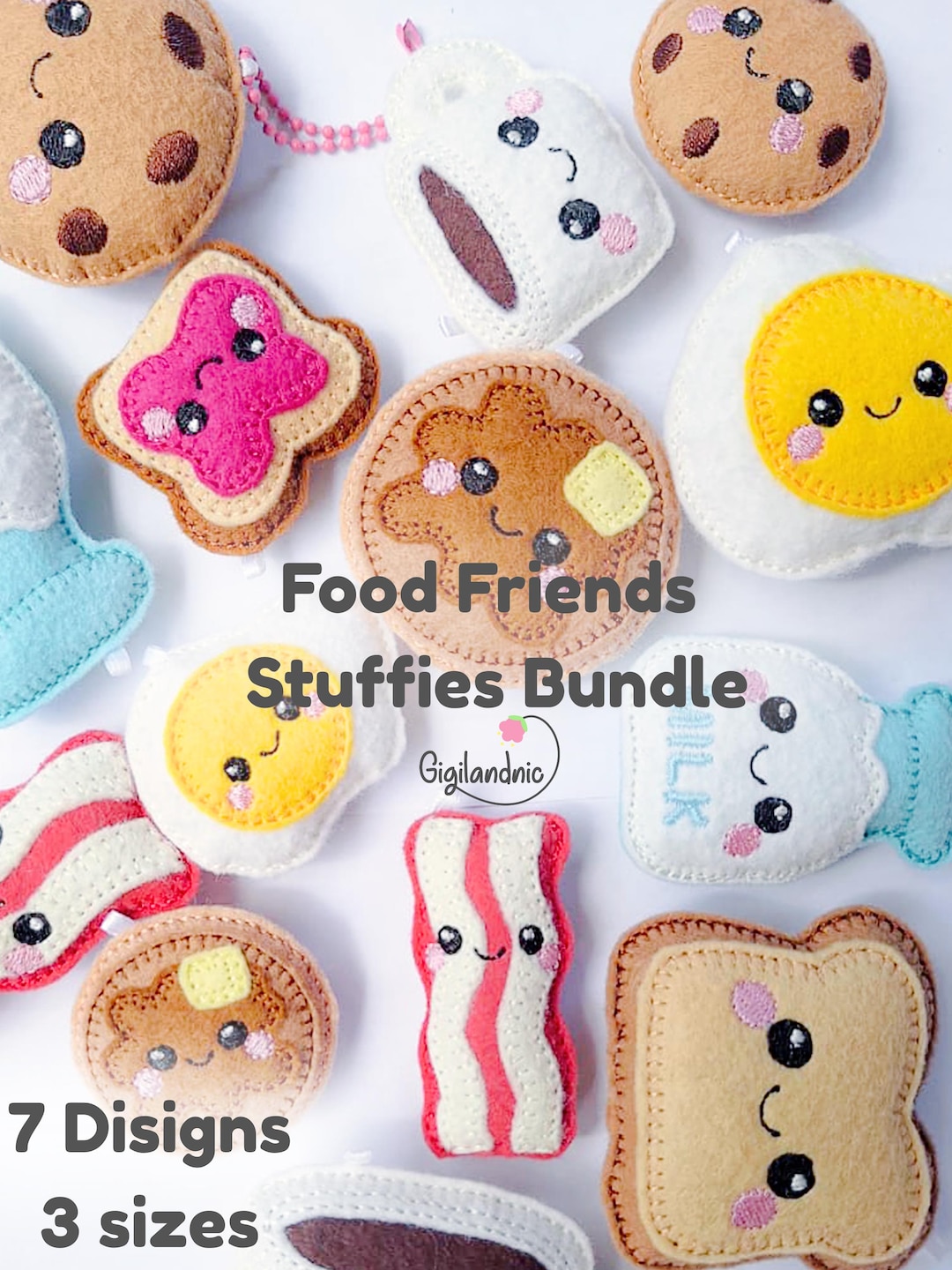 Food Friends Stuffies Bundle - ITH Embroidery Design - Digital File - Etsy