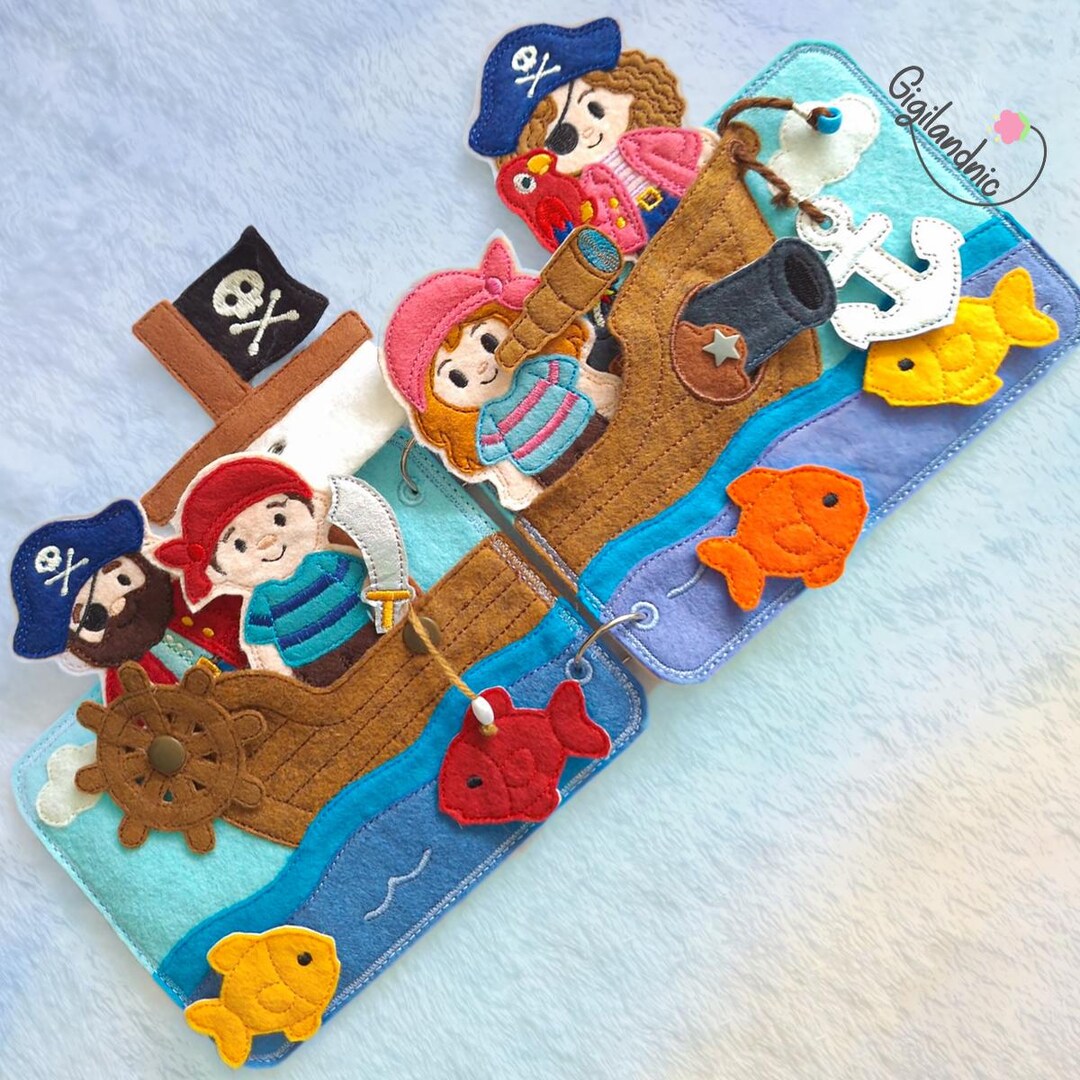 Pirates Quiet Book- in the Hoop Machine Embroidery Design. ITH Quiet ...