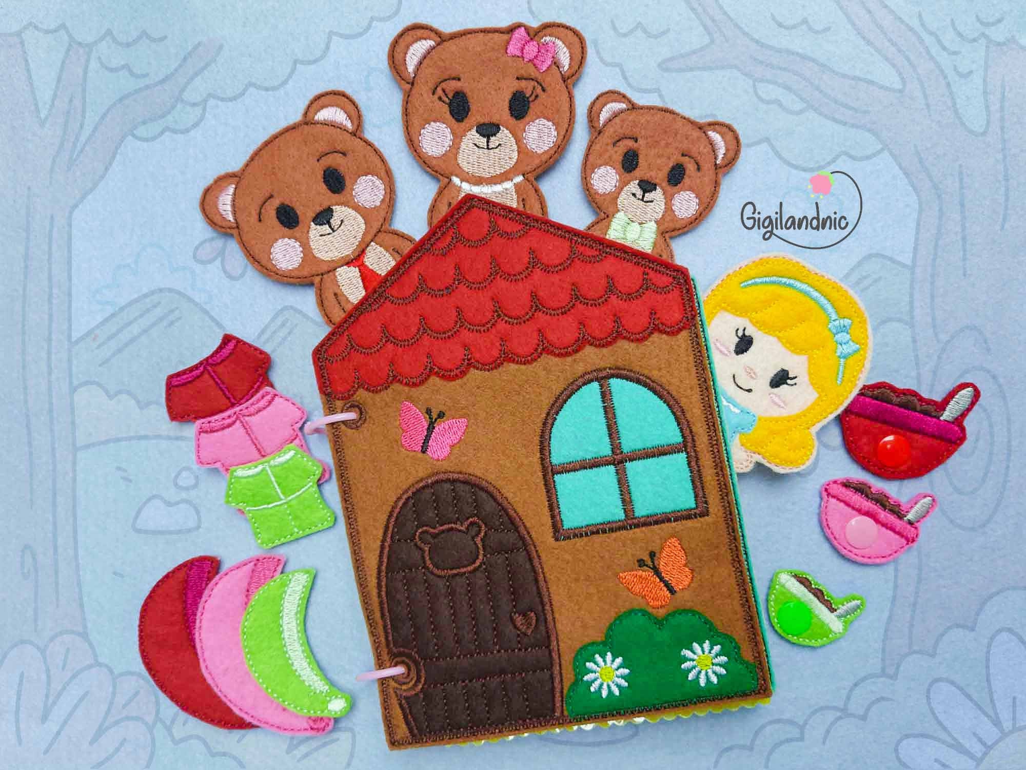 Goldilocks and the 3 Bears- in the Hoop Machine Embroidery Design. ITH ...