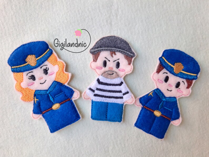 Police Finger Puppets and Quiet Book ITH Finger Puppets ITH | Etsy