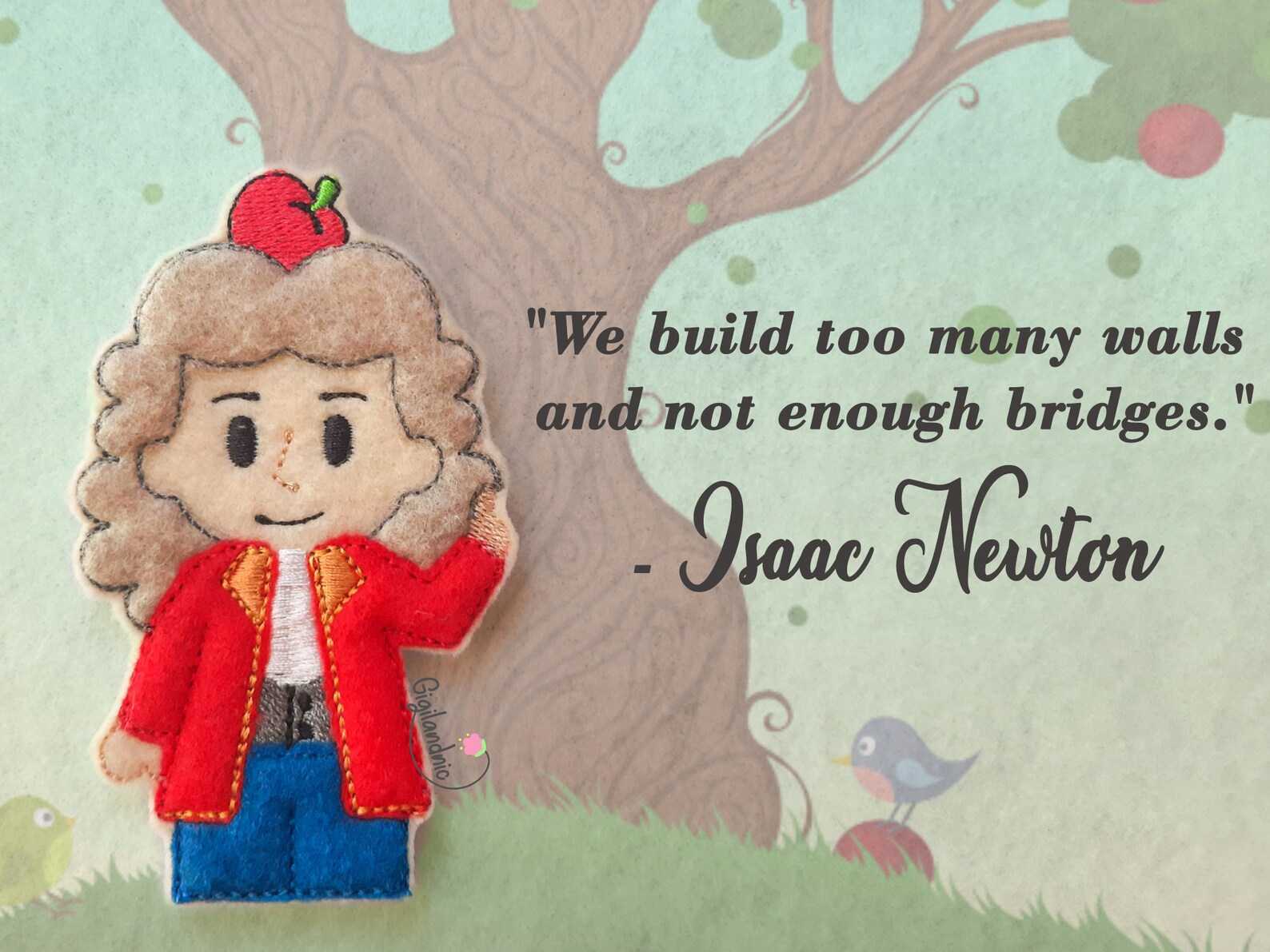 Isaac Newton Finger Puppet ITH Finger Puppets ITH - Etsy