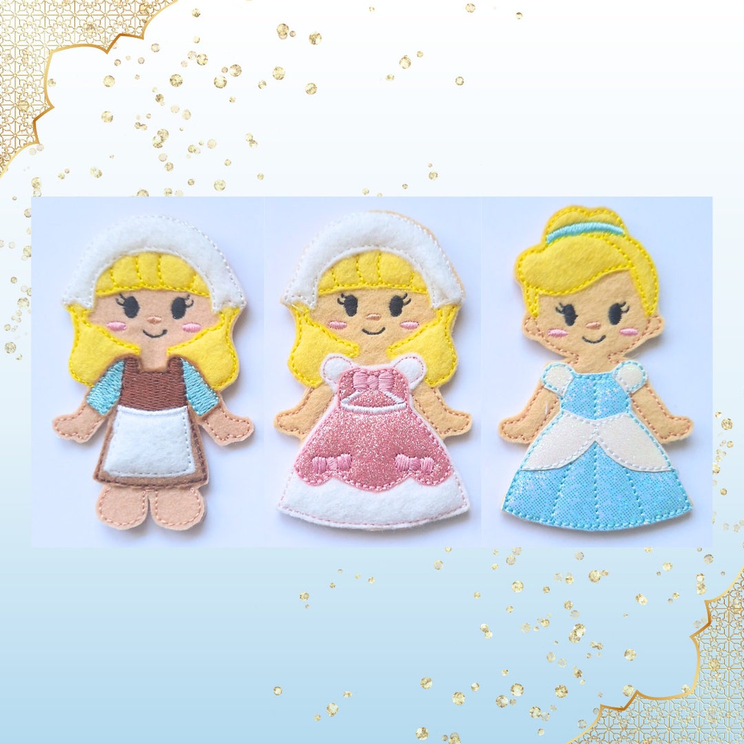 Cinderella Finger Puppets – ITH Embroidery Design – Digital Design for ...