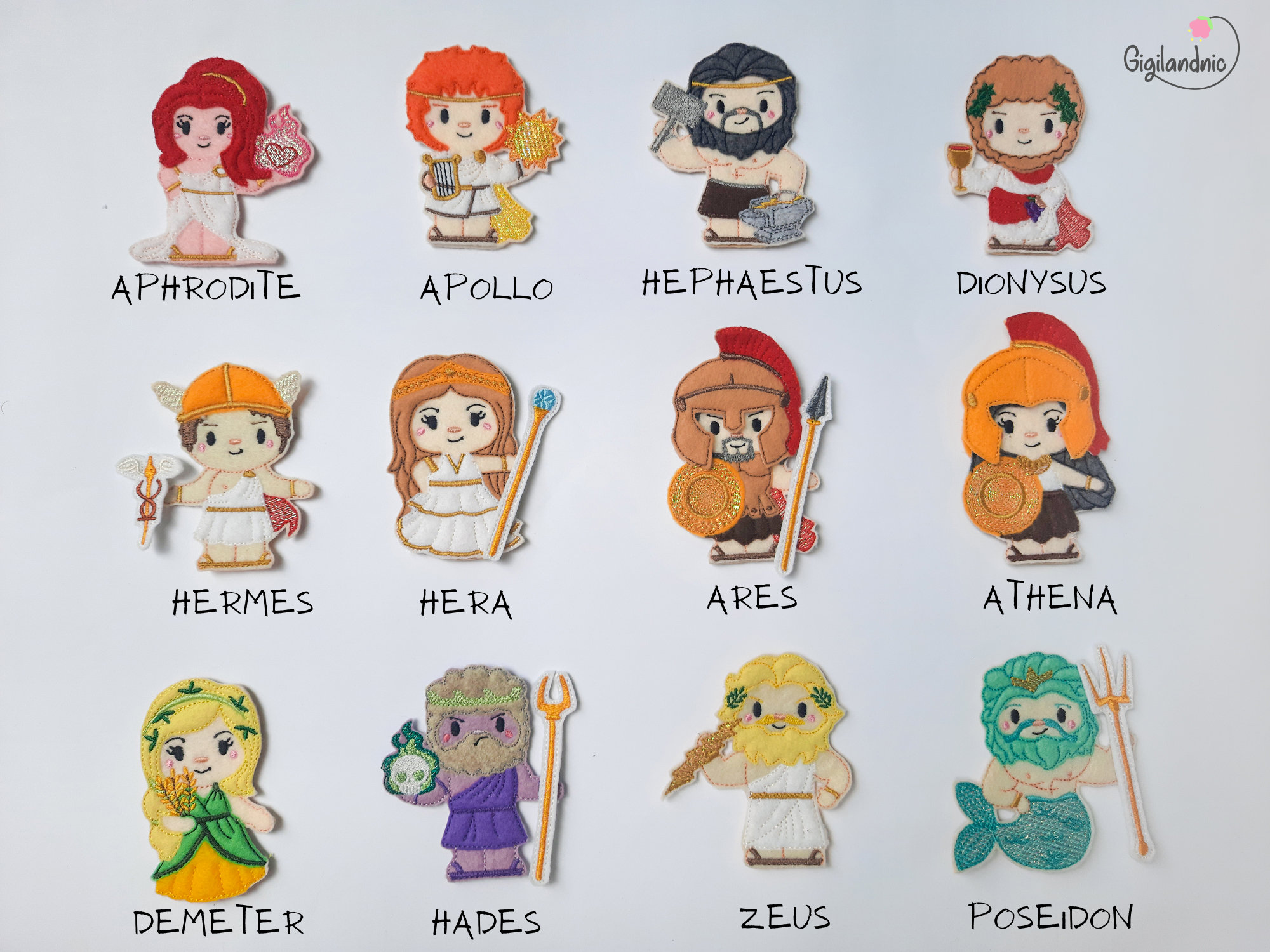 Greek Mythology Finger Puppets- in the Hoop Machine Embroidery Design ...