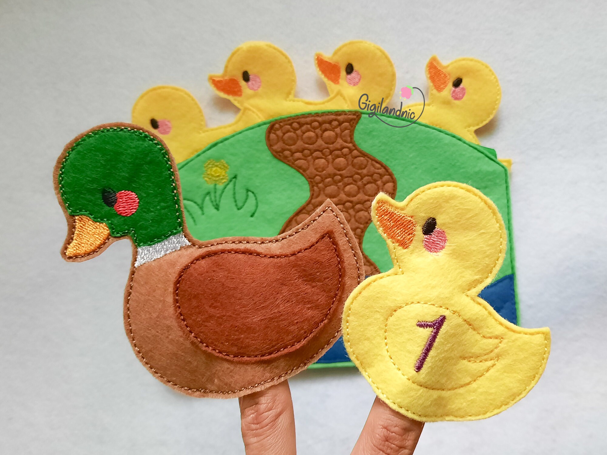 Five Little Ducks Finger Puppets ITH Finger Puppets-nursery - Etsy UK